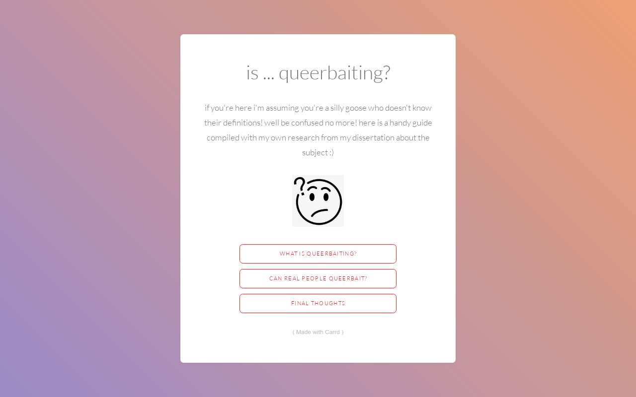 Is '...' queerbaiting?